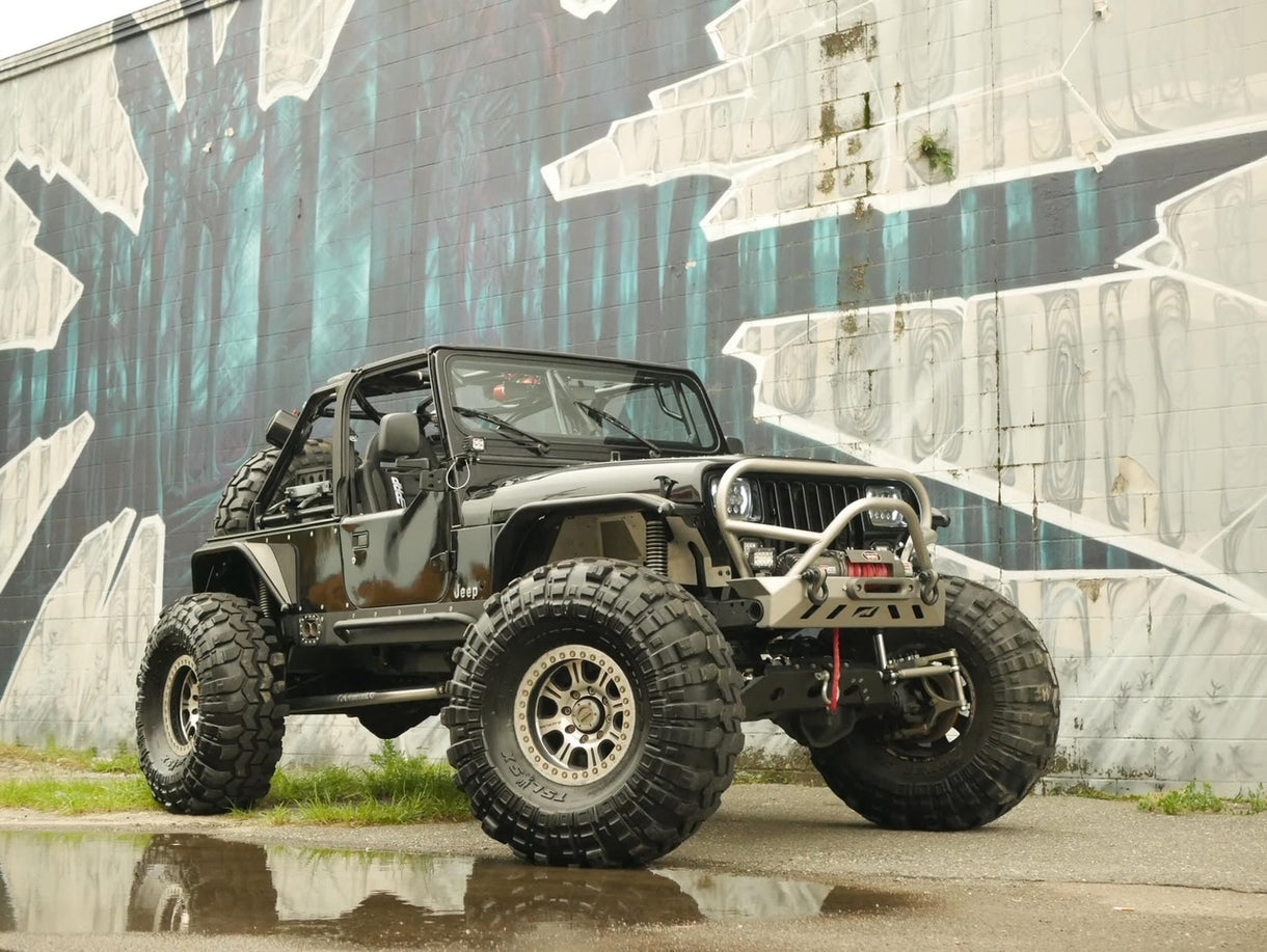 Crusher Series Front Bumper w/ Grill Hoop & Stinger for Jeep YJ / TJ ...