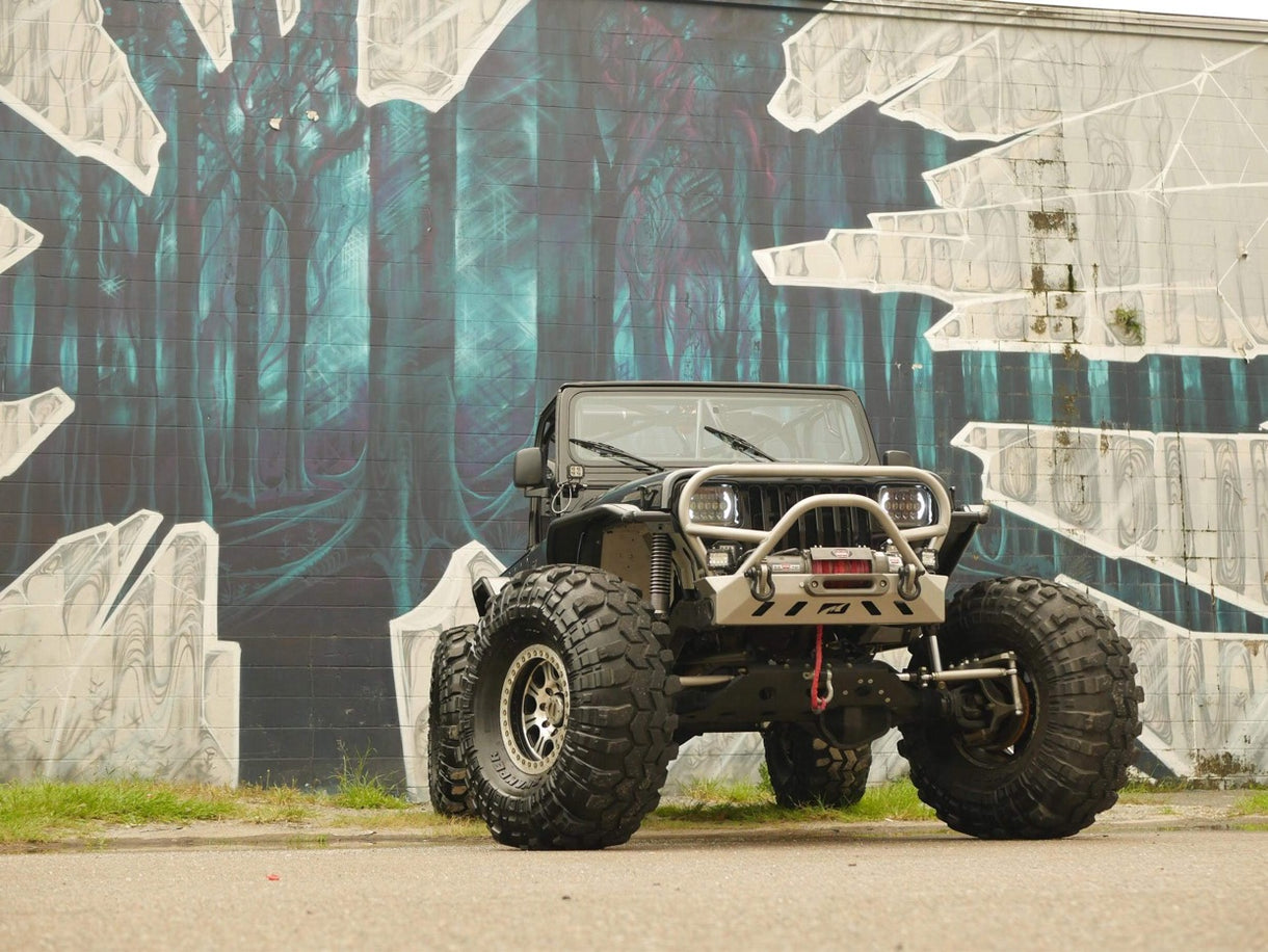 Crusher Series Front Bumper w/ Grill Hoop & Bull Bar for Jeep YJ / TJ ...