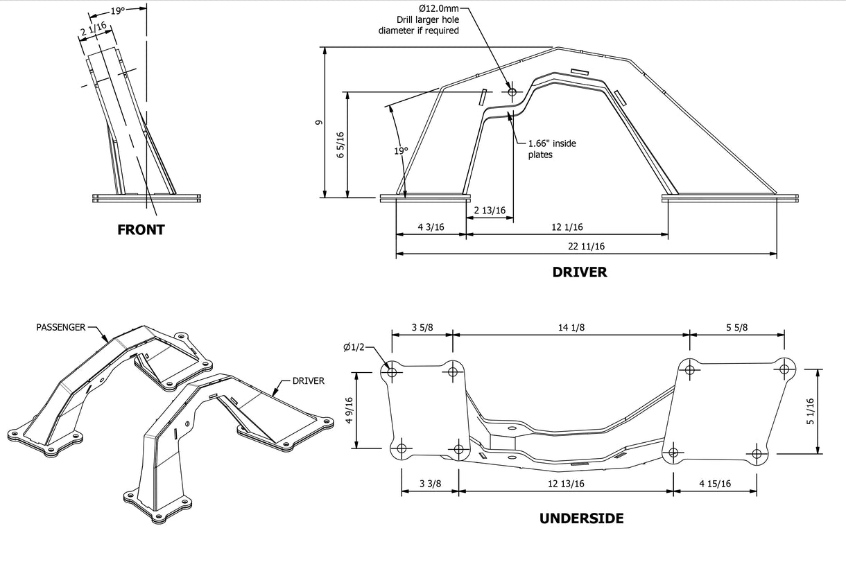 Rear Upper Coil Over Shock Mounts for High Line Fenders – Motobilt