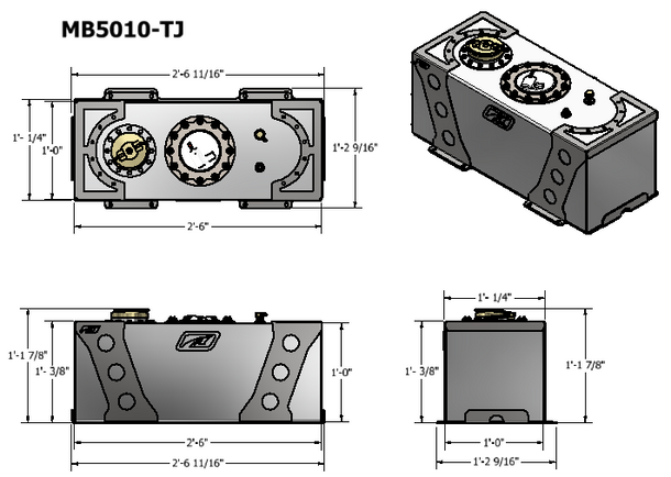 19 Gallon Fuel Cell for Jeep TJ / LJ – Motobilt